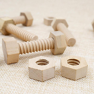 Milageto Wooden Toy Nuts and Bolts Kids Child Baby Preschool