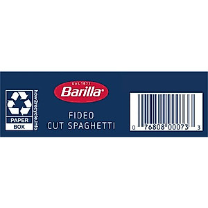 Barilla Fideo Cut Spaghetti Pasta, 16 oz. Box - Non-GMO Pasta Made with Durum Wheat Semolina - Kosher Certified Pasta