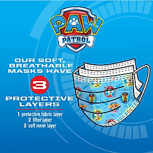 Just Play Children’s Single Use Face Mask, Paw Patrol, 14 count, small, Ages 2 - 7, Kids Toys for Ages 2 Up