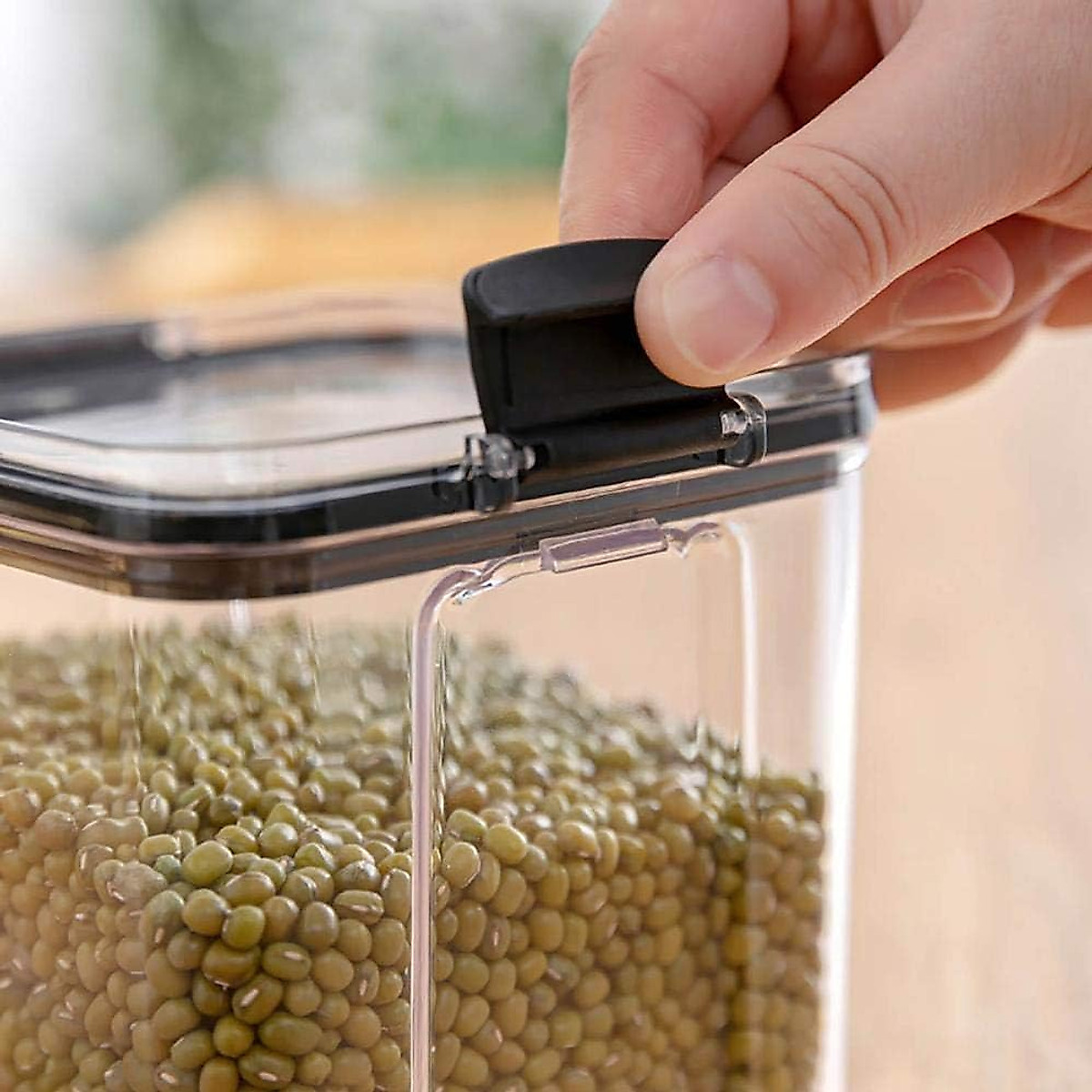 Airtight plastic container with lids to organize your kitchen - food storage container for freshness and convenience, Medium,3-Cups.