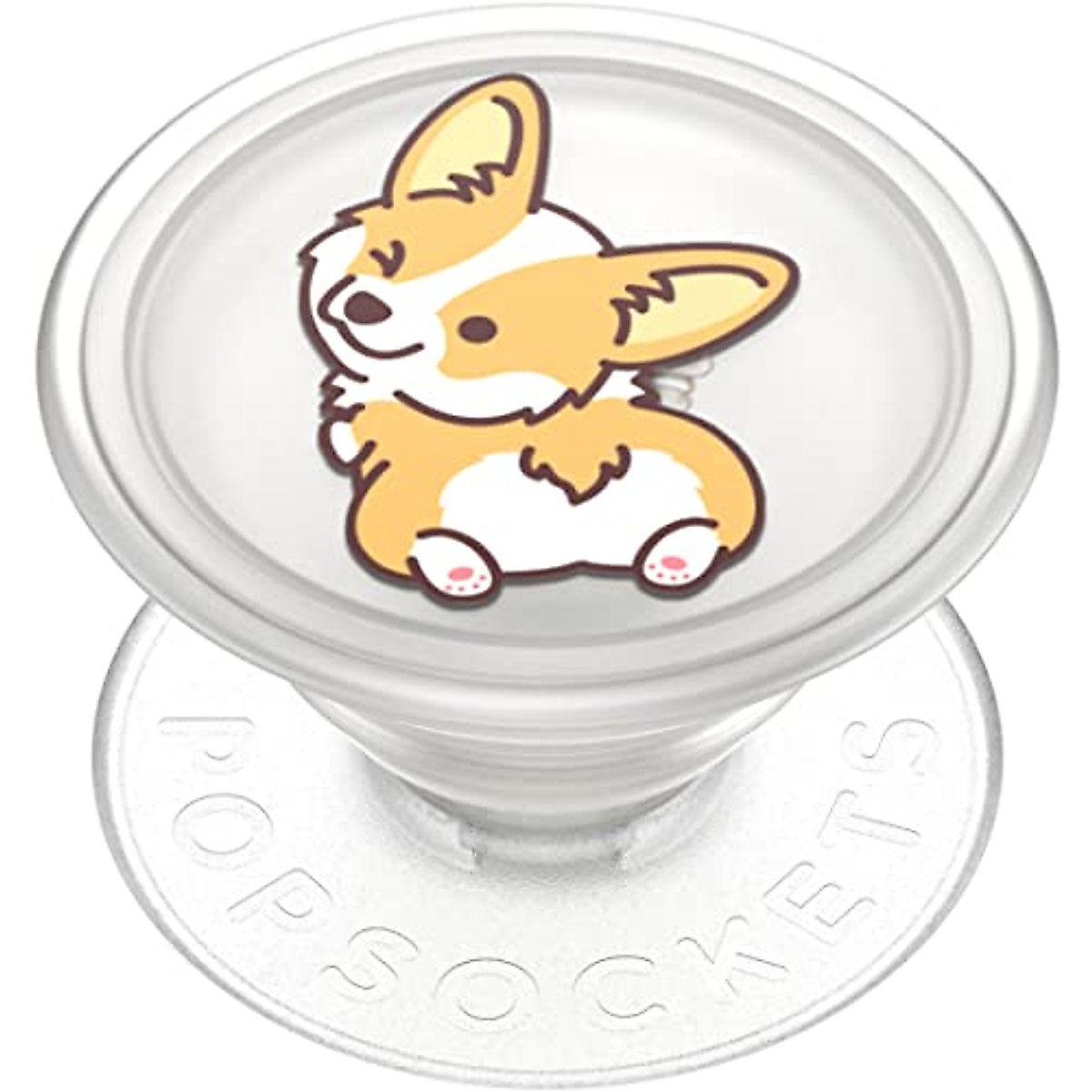 PopSockets Plant-Based Phone Grip with Expanding Kickstand, Eco-Friendly PopSockets for Phone - Translucent Cheeky Corgi