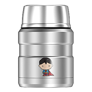 THERMOS Superman Cute Chibi, STAINLESS KING Stainless Steel Food Jar with Folding Spoon, Vacuum insulated & Double Wall, 16oz
