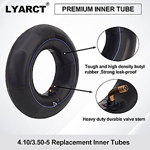 LYARCT 4.10/3.50-5 Inner Tube with TR87 Replacement for Hand Trucks Dollies Wheelbarrows Lawn Mowers Trailers Lawn Garden Utility Tire Tractors snow blower wagons Carts Garden Go Karts