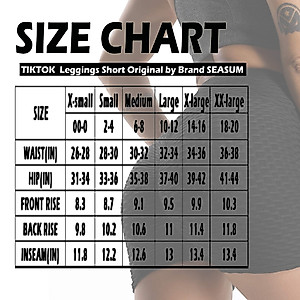 SEASUM Women TIK TOK Leggings Shorts Butt Lift Scrunch Textured Leggings Workout Shorts 3XL
