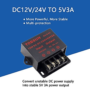 BINZET DC Converter Step Down Regulator 5V Regulated Power Supplies Transformer Converter (5V 3A 15W)