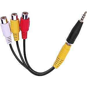3.5mm Male to 3 RCA Female Video AV Component Adapter Cable for TCL TV, Ancable AV in Adapter 6-Inch 3.5mm Plug to Triple RCA Jack Audio/Video Splitter Adapter