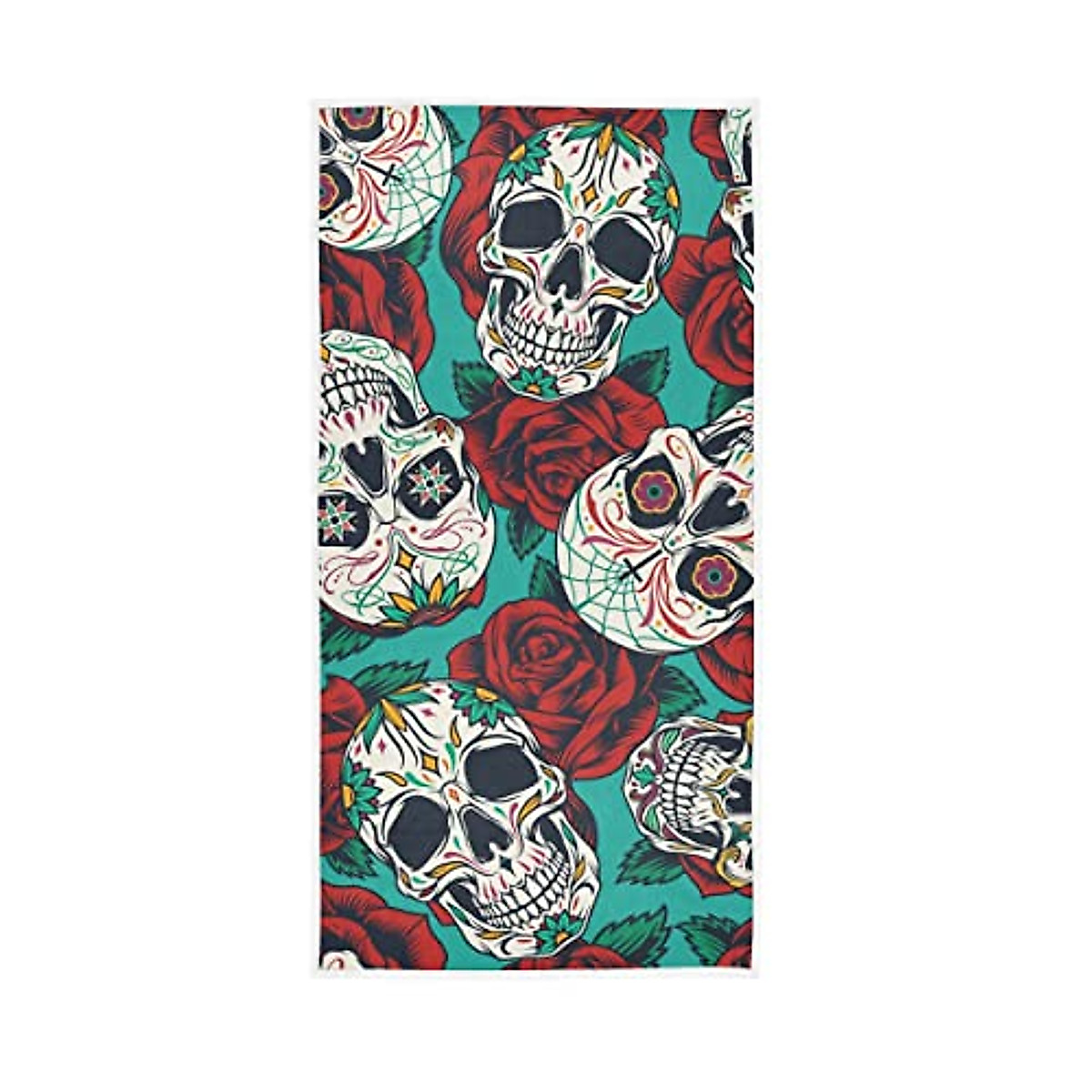HUSSRITY Mexican Rose Skull Towels Super Soft Hand Towel Highly Absorbent Washcloths Quick Dry Bath Towel 30x15 Inch Durable Lightweight