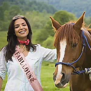 Casoty 40 & Fabulous Hairband and Tiara Set, Rose Gold, for Women's 40th Birthday Decorations, Gifts for Women, Party Decorations