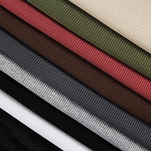 Artfish Women's Long Sleeve V Neck Crop Top Ribbed Knit Slim Fitted Basic T-Shirts (White, M)