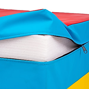 PRISP Folding Incline Gym Mat - Extra Long 71 x 30 x 14 in Wedge Gymnastics Tumbling Mat for Kids