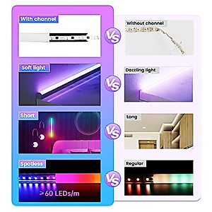 Muzata 10Pack 1FT/12inch Excellent Spotless LED Channel System with Milky White Cover Black Aluminum U Shape LED Strip Diffuser Channel U108 BW 0.3M