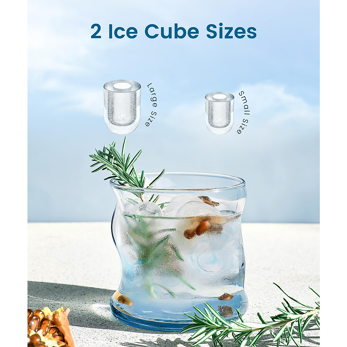 Ice Makers Countertop, Portable Ice Machine with Carry Handle, 26.5lbs/24Hrs, 6Mins/9 Ice Cubes, Self-Cleaning Countertop Ice Maker with Ice Basket/Scoop,for Home Bar Camping RV(Black)