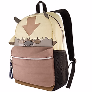 Concept One Avatar The Last Airbender 13 Inch Sleeve Laptop Backpack, Appa Yip Yip Padded Computer Bag for Commute or Travel, Multi, Brown