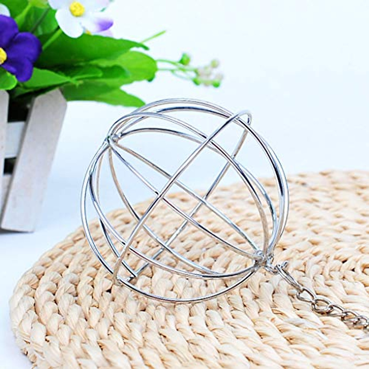 CHENGBEI Stainless Steel Rabbit Feeder Ball Bunny Hay Grass Shelf Rack Toy Feed Dispenser