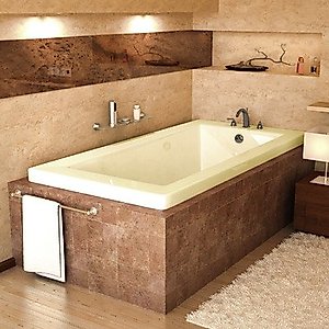 Guadeloupe 60" x 23" Rectangular Bathtub Drain Location: Left, Finish: Biscuit, Trim Finish: Polished Chrome