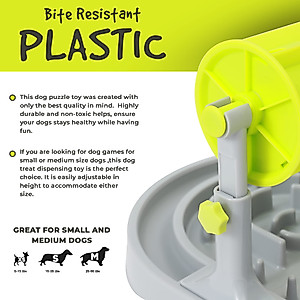 Dog Puzzle Toys for Smart Dogs Upgraded - Promotes Brain Stimulation and Healthy Eating - Slow Dispensing Food - No More Boredom - Adjustable Height for Medium/Large Dog