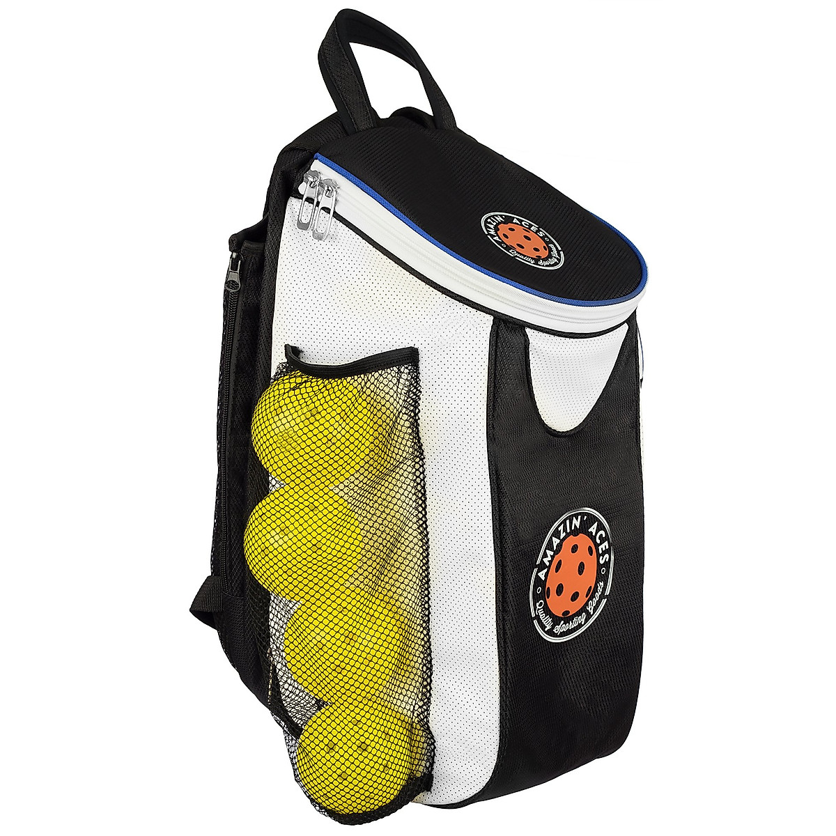 Amazin' Aces Premium Pickleball Backpack | Bag Features Pickleball Holder/Sleeve | Pack Fits Multiple Paddles | Convenient Pockets For Phone, Keys, & Wallet | Padded Back & Straps For Added Comfort