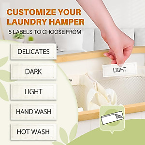 Laundry Hamper 3 Section, 145L Dirty Clothes Hamper with Lid, Extra Large Laundry Basket Organizer with Removable Inner Bags & Labels for Laundry Room, Bedroom, Beige