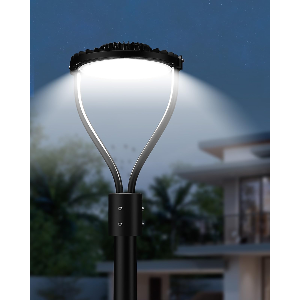 LED Post Top Light 150W, LED Circular Area Light 21000Lm 5000K LED Parking Lot Light, Outdoor Pole Lights Fixture for Garden Yard Street Lighting