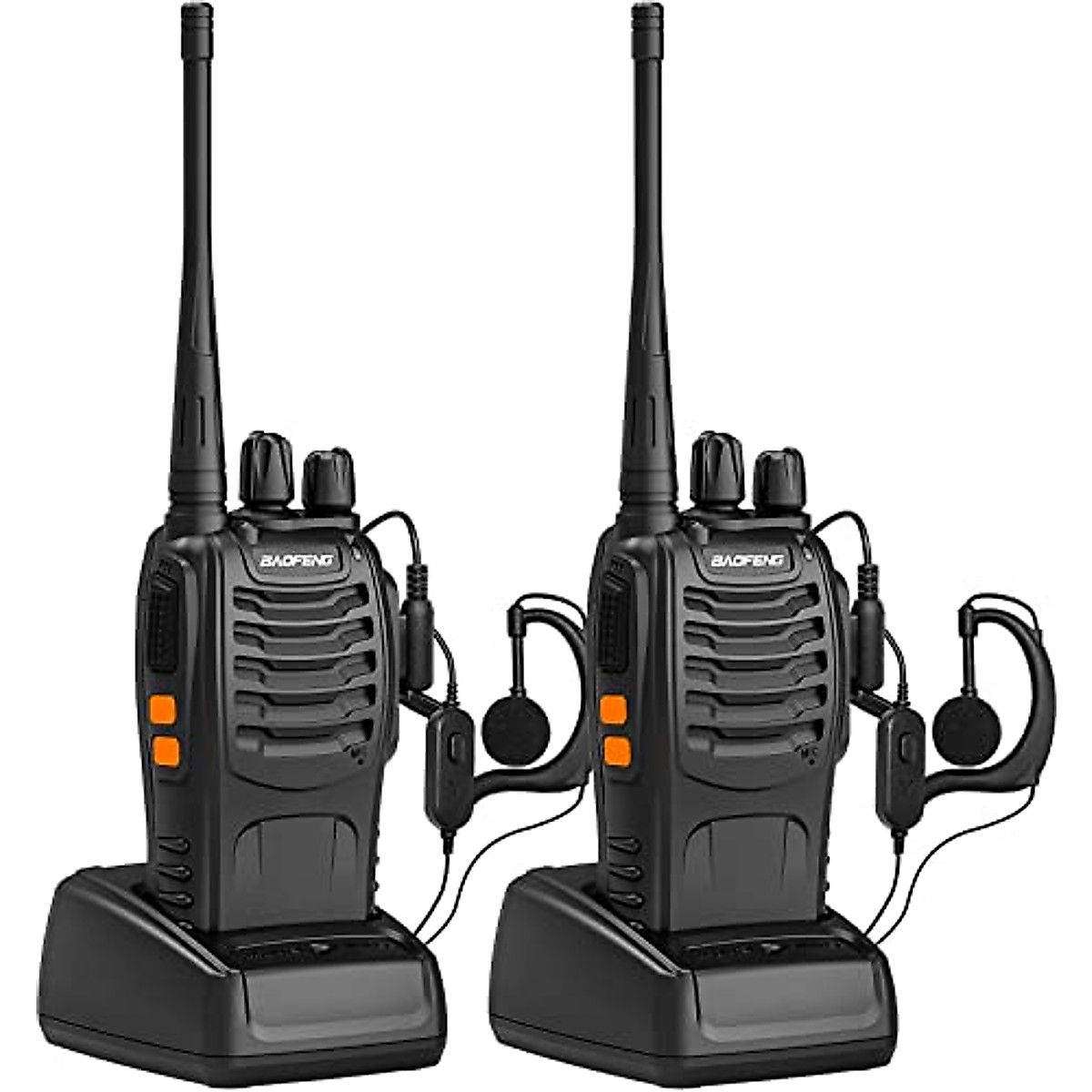 BaoFeng Walkie Talkies BF-888S Two Way Radio Long Range Rechargeable,Portable 2 Way Radio,Handsfree Walkie Talkie for Adultswith Flashlight Li-ion Battery and Charger（2 Pack）