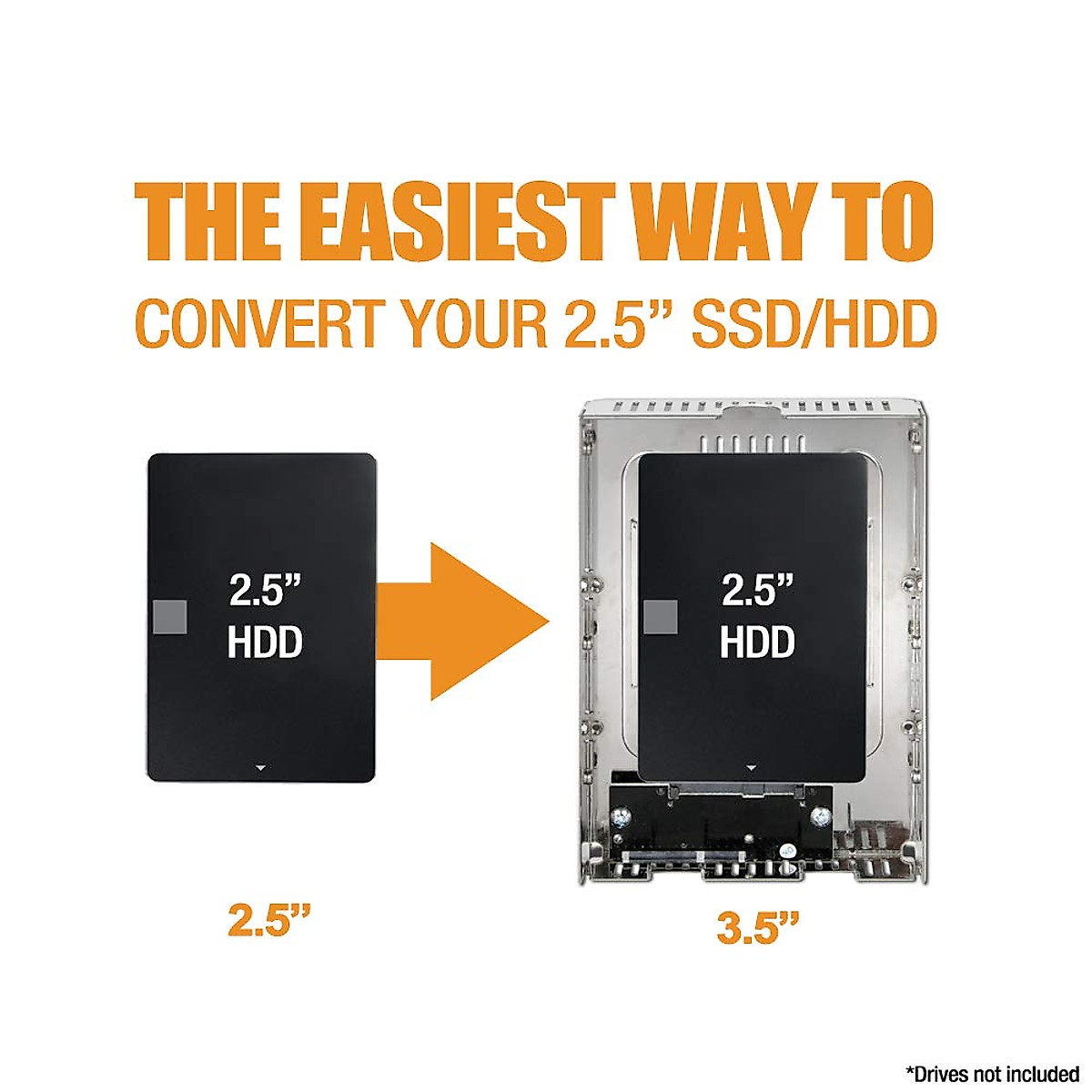 ICY DOCK Open Air 2.5” to 3.5” SAS / SATA (22pin) HDD & SSD Converter / Mounting Kit for Internal 3.5" Drive Bay | EZConvert Air Lite MB482SP-3B