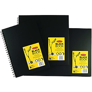 Derwent Black Book, 12 Inch Square Sheet Size, Hard Covers, Wirebound, 40 B