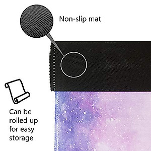 Multifunctional Office Desk Pad, 30.3" x 11" PU Leather Desk Mat, Waterproof Desk Blotter Protector Marble Desk Pad for Office, Home (Starry Sky)