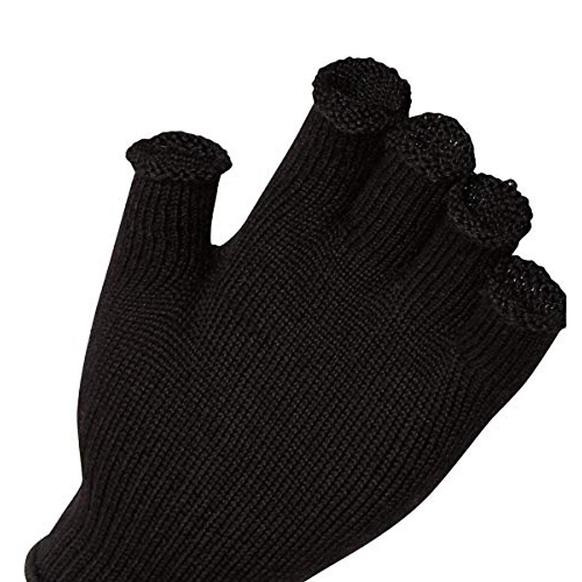 SEALSKINZ Unisex Merino Fingerless Glove Liner, Black,