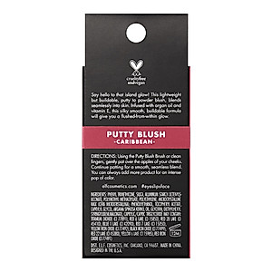 e.l.f. Putty Blush, Creamy & Ultra Pigmented Formula, Infused with Argan Oil & Vitamin E, Caribbean, 0.35 Oz (10g)