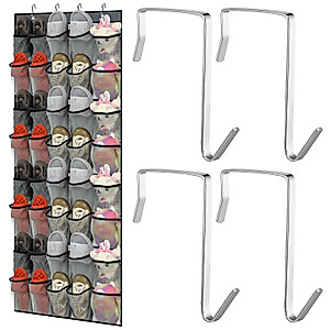 Windyun 40 Large Over the Door Shoe Organizer Shoe Rack for Door Gray Mesh Pockets Hanging Shoe Organizer for Closet Shoe Holder Rack Behind Door Hanger Hanging Shoe Rack Nonslip Holder for Shoes