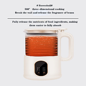 ZIJINGM Mini Soy Milk Maker Machine, 8 in 1 Automatic Nut Milk Maker, Electric Juice Blender Free Filtering, Self-Cleaning Personal Soybean Milk Machine Household with 12H Preset for Kitchen