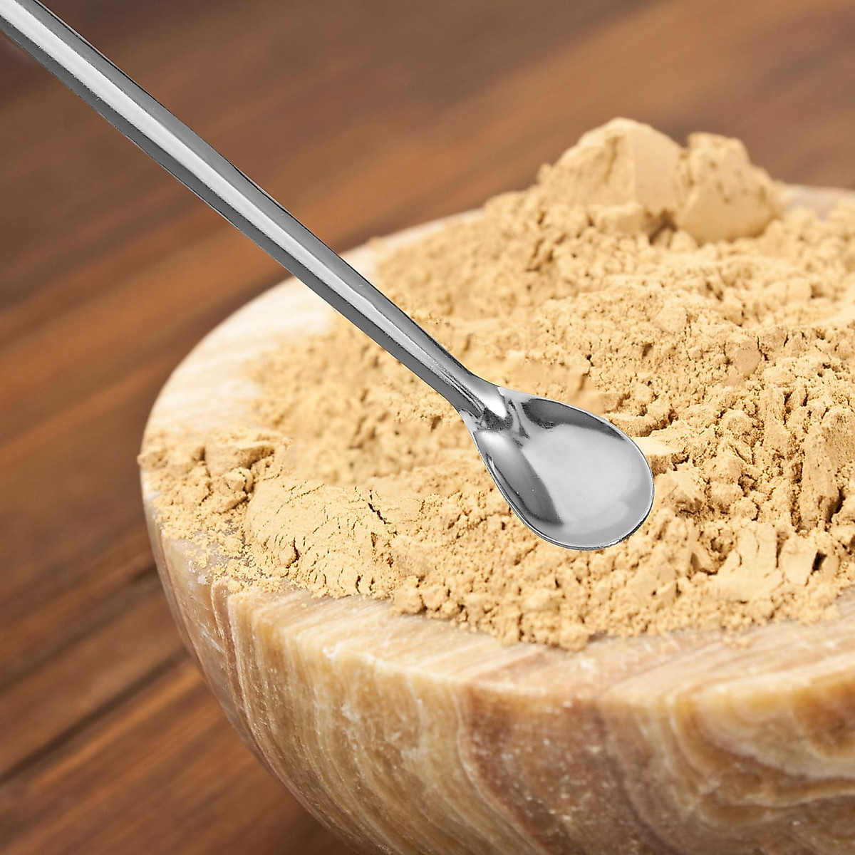 5pcs Lab Spoons Lab Spatula, Stainless Steel Lab Spatula Sampling Spoons Laboratory Scoops Lab Mixing Spatulas, Length 20CM