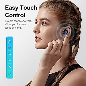 CALCINI True Wireless Earbuds Bluetooth 5.3 with Microphone, TWS Ear-buds IPX8 Waterproof Earphones with Charging Case, Cordless In-Ear Headphones with Mic Headset for Running, Sport, Workout, Android