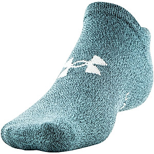 Under Armour Adult Essential Lite No Show Socks, 6-Pairs, Fresco Green Assorted, Medium