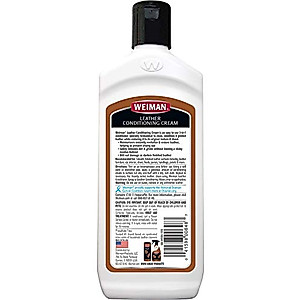 Weiman 3 in 1 Deep Leather Cleaner & Conditioner Cream - Restores Leather Surfaces - Use on Leather Furniture, Car Seats, Shoes, Bags, Jackets, Saddles