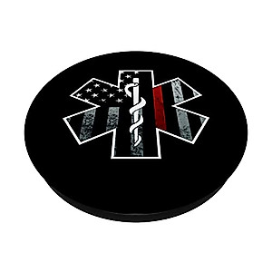 Firefighter EMS Symbol American Flag Fireman PopSockets Swappable PopGrip