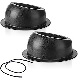 2 Pcs Universal Angled Speaker Enclosures Boxes Speaker Pods Car Speakers Mount with Rubber Strip for Install 6.5 Inch Speakers or Smaller Custom Mount Door Kick Panel Rear Deck (Black, Hole Cut)