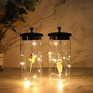 JHY DESIGN Set of 2 Sea Shell Pendant Decorative Lamp Battery Powered Lights 7" Tall Cordless Lamp Light with Fairy Lights for Living Room Bedroom Kitchen Wedding Xmas Christmas Decorations