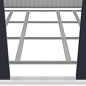 NBTiger 9.1’ x 10.5’ Large Outdoor Storage Shed, Sturdy Utility Tool Lawn Mower Equipment Organizer for Backyard Garden w/Gable Roof, Lockable Sliding Door, Vents, Floor Frame - Dark Grey