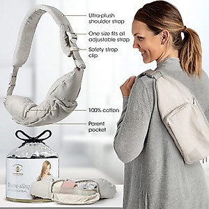 HUMBLE-BEE Nurse-Sling: The Ultimate Nursing Pillow and Sling Bag for Breastfeeding Moms, Supporting Comfortable Feeding Positions Anywhere, Anytime, My Breast Friend Baby Nursing Pillow - (Gray)