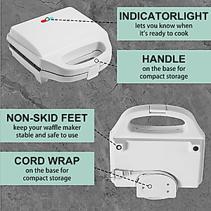 UVFAST Corn Dog Waffle Maker, Hot Dog Waffle Machine with Non-stick Coating Plate, Hot Dog Maker Toaster Make 6 Corn Dogs, Corn Dog Waffle Machine Make Corn Dog in Minutes, Easy to Clean, White