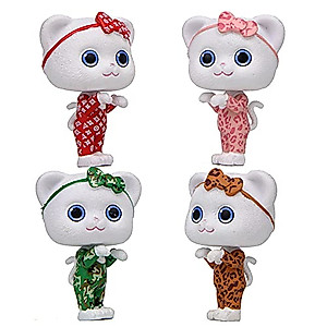 Cartoon Bobble Head Funny Car Decoration Accessories Cute Anime Toys Popular Bobble Heads Anime Cake Toppers (Pink)