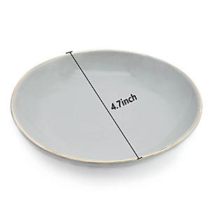 4.75" Ceramic Jewelry Tray, Small Ring Dish Holder Trinket Tray, Catch All Trays for Ring Earring Necklace Key, Christmas Gifts for Women Girls, Gray