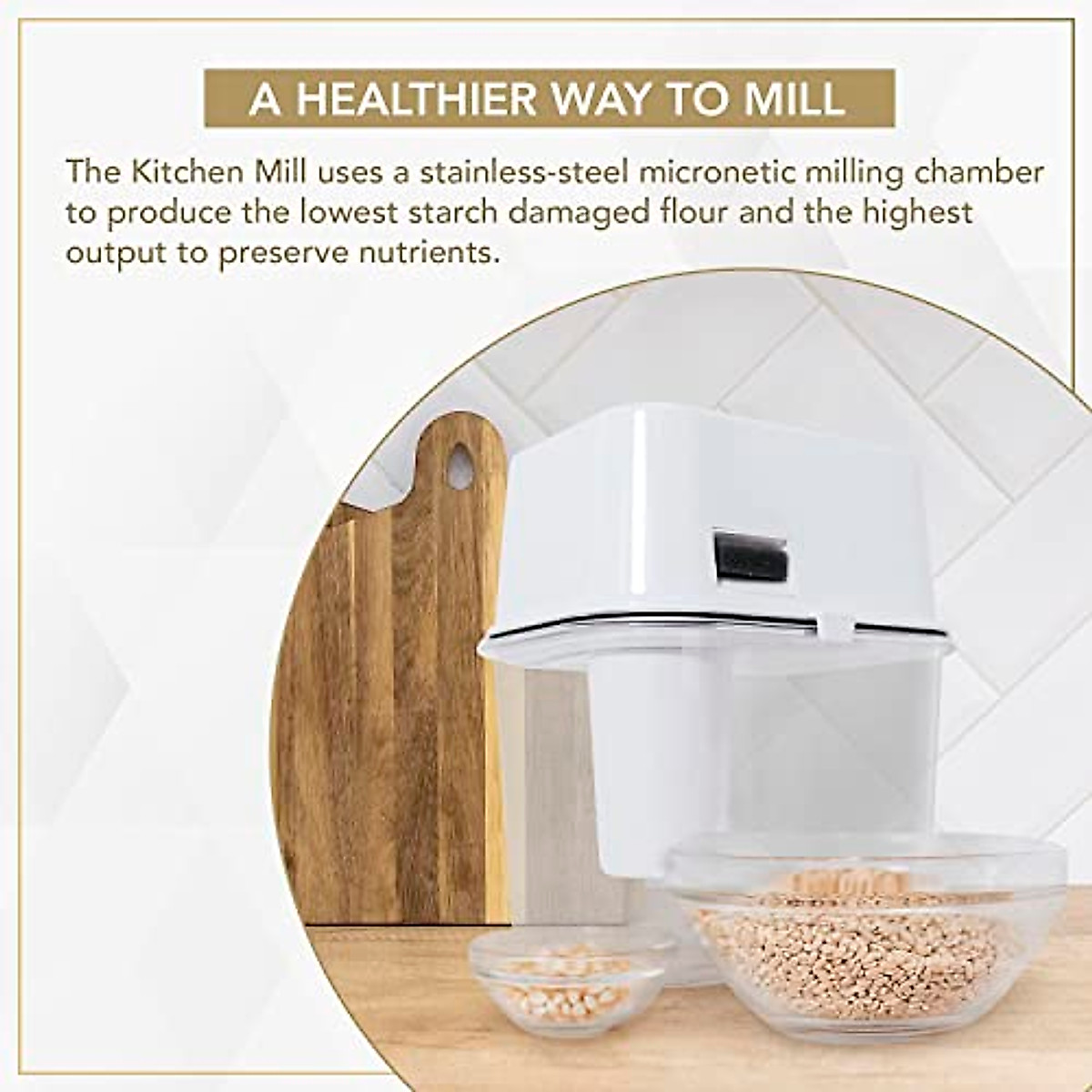 The Kitchen Mill - High Speed Electric Grain Mill - Flour Mill - Grain Grinder - Wheat Grinder - Assembled in the USA