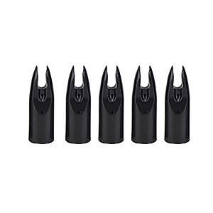 ZSHJG 50 Pack Archery Arrow Nock Glue On 7mm Arrow Shaft for DIY Hunting Arrows Recurve Bow Compound Bow (black)