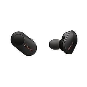 Sony WF-1000XM3 Truly Wireless Noise Cancelling Headphones with Mic, up to 32 Hours Battery Life, Stable Bluetooth Connection, Wearing Detection with Alexa Built-in - Black (Renewed)