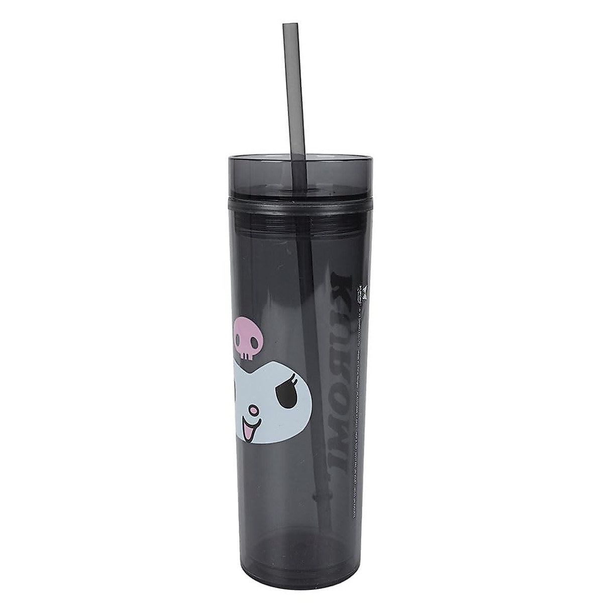 Bioworld Kuromi 16 Oz Slim Acrylic Travel Cup With Straw