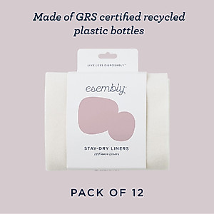 Esembly Cloth Diaper Stay-Dry Fleece Diaper Liner, Moisture-Wicking, Keeps Baby Dry, Prevents Staining, Protects Diaper, Easier to Clean, Washable, Reusable, Super-Soft, 12-Pack, One Size