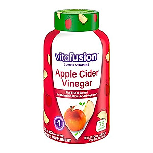 Vitafusion Apple Cider Vinegar Gummies, 500mg Apple Cider Vinegar per Serving Plus B Vitamins, 75ct, Natural Apple Cider Flavor from America’s Number One Gummy Vitamin Brand