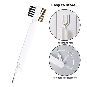 Deep Gas Stove Brass Wire Brushes, 4-in-1 Gas Stove Cleaning Brush Kitchen Scrubber Brush with Stiff Bristles Cooktop Scraper for Range Hood Grease Grime Stovetop Cleaning(2 Pcs)